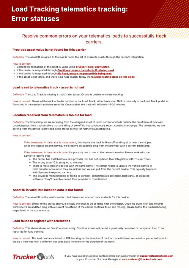 Carrier Telematics Resource Page